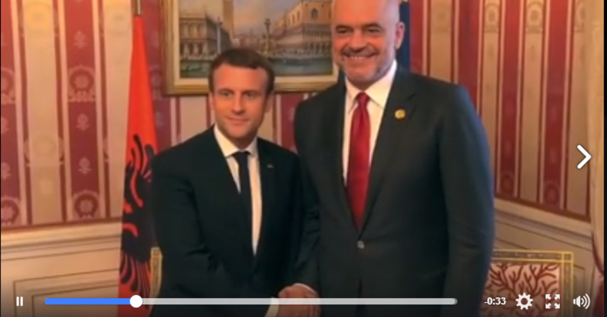 Le Premier Ministre Edi Rama, avec le President Emanuel Macron à ...